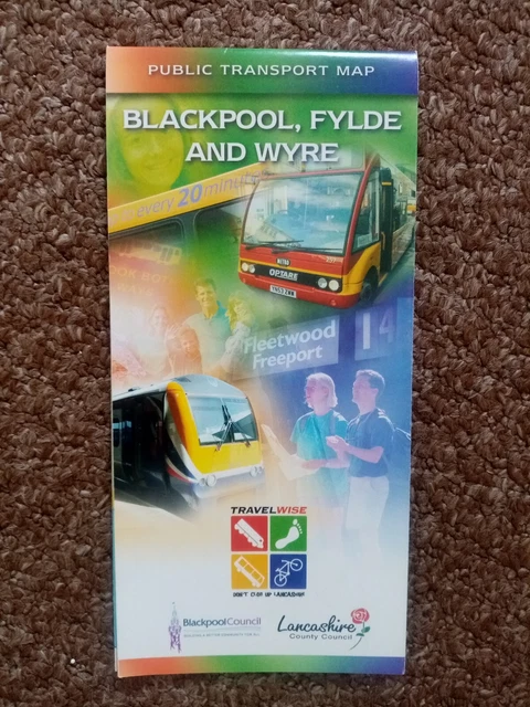 BLACKPOOL, FYLDE COAST And Wyre District Huge Fold Out Bus, Rail & Tram ...