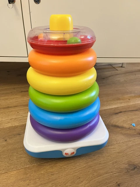 FISHER-PRICE GIANT RAINBOW Stacking Rings Toy Rock A Stack Oversized ...
