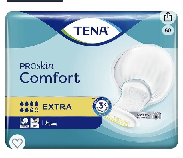 TENA PROSKIN COMFORT - incontinence pads, extra. 2 X 40 Collection Only ...