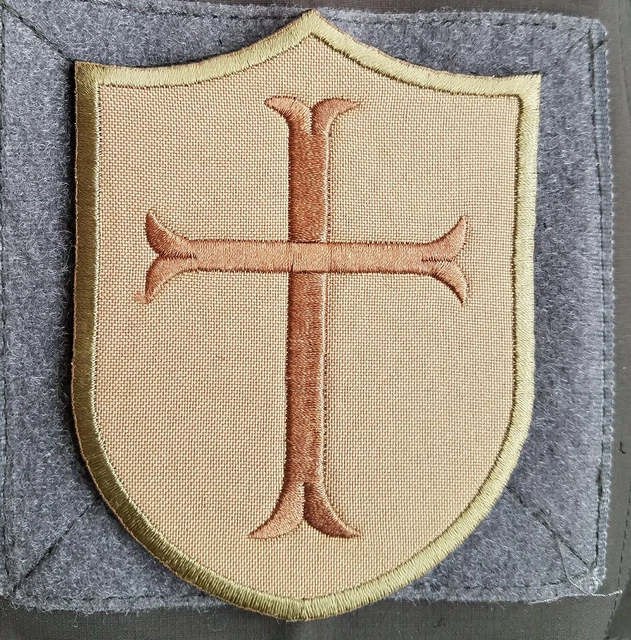 CROSS CRUSADER SHIELD Navy Seal DEVGRU Gold Squadron Team Crochet Patch ...