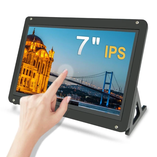 UPGRADED! 7INCH TOUCHSCREEN Monitor with Dual Speakers, 1024x600 IPS ...