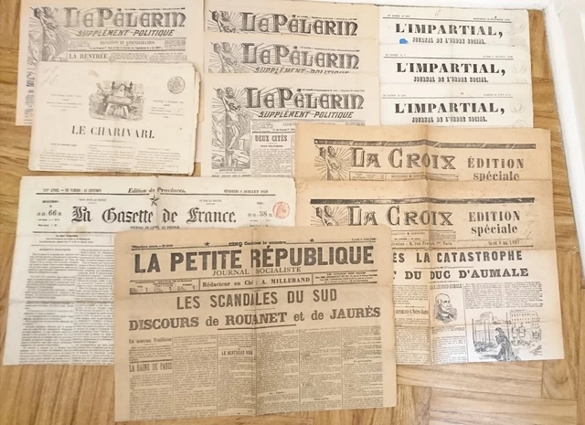 LOT DE JOURNAUX Du 19E Siecle Xix Pelerin Impartial Croix Charivari ...