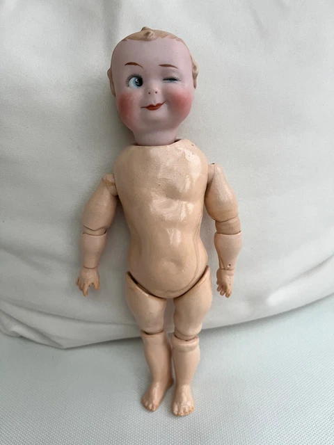 ANTIQUE PORCELAIN HEAD doll - Gebrüder Heubach - Googly - Zwinker £99. ...