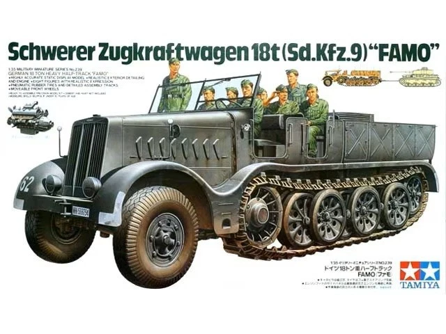 TAMIYA 35239 SCHWERER Zugkraftwagen 18t (Sd.Kfz.9) Famo Modellbausatz 1 ...