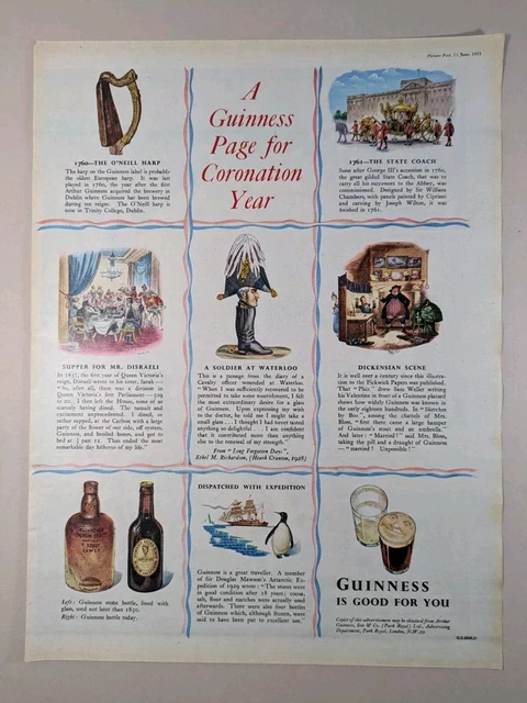 GUINNESS ADVERTISING 1953 Original Paper Magazine Advert £7.90 ...
