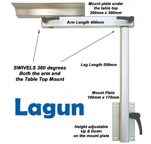 LAGUN TABLE MOUNT - RV Caravan - Swivel & Adjustable Height Table ...