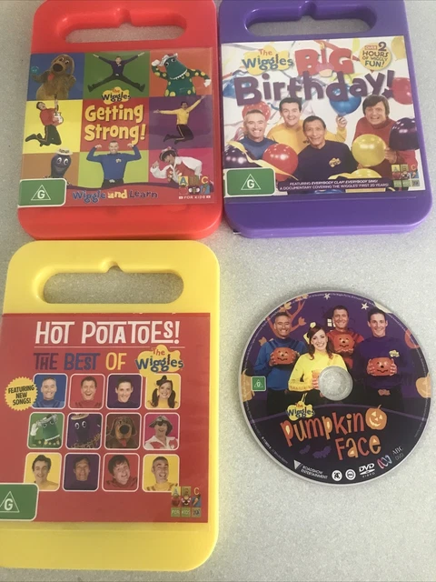 THE WIGGLES 4 DVDs- Big Birthday, Hot Potatoes, Getting Strong! And ...