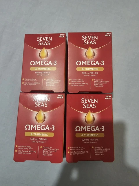 SEVEN SEAS OMEGA-3 & Turmeric - 30 Day Duo Pack (4 boxes) £52.70 ...