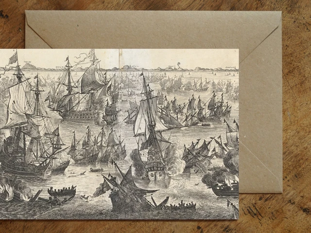 BATTLE OF SCHEVENINGEN by Unidentified Artist - A5 Art Print Card £1.80 ...