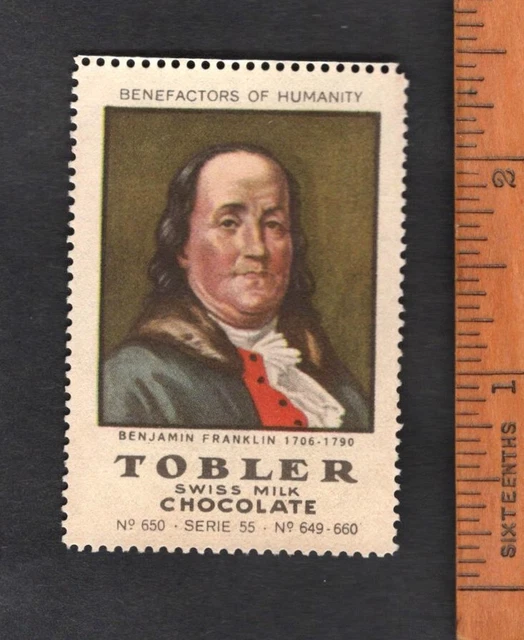 BENJAMIN FRANKLIN RARE Tobler Poster Stamp Card 1922 Inventor ...