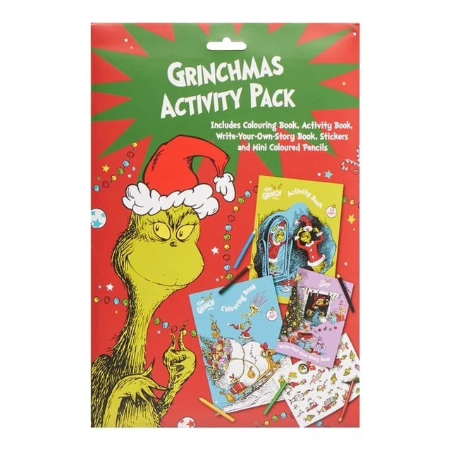 THE GRINCH CHRISTMAS Activity Pack Sticker Book Pencils Xmas Eve Box ...