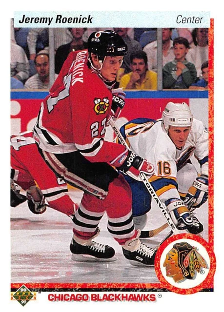 1990-91 UPPER DECK Hockey #63 Jeremy Roenick RC Rookie Chicago ...