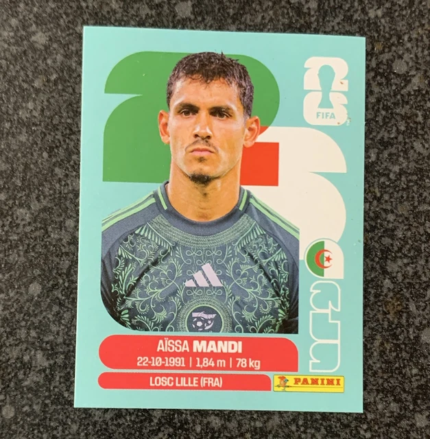 PANINI FIFA WORLD Cup 2026 Aïssa Mandi Player Portrait Sticker ALG 7 £1 ...