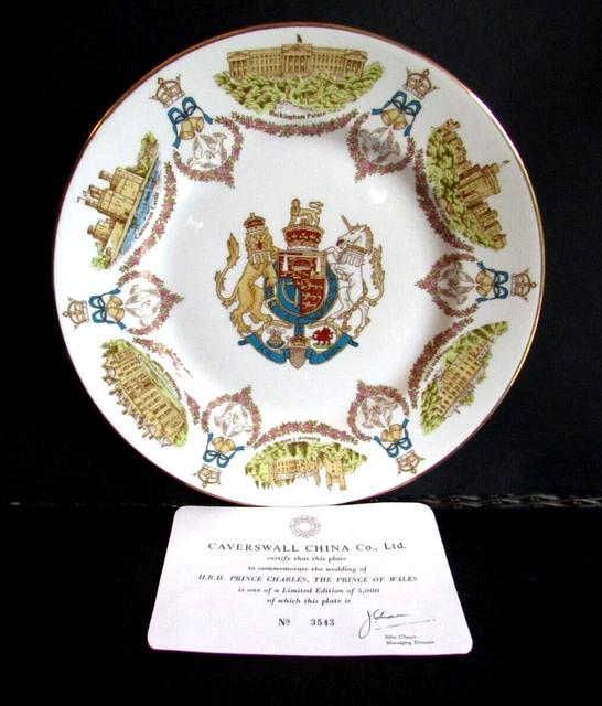LIMITED EDITION CHARLES and Diana Wedding Commemorative Plate ...