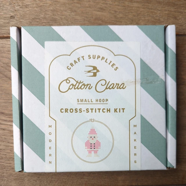 COTTON CLARA SMALL Hoop Cross Stitch Kit Santa Christmas New and ...