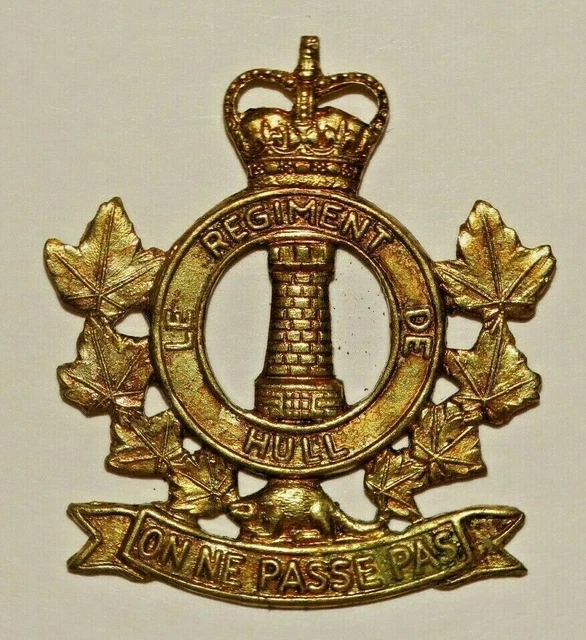 BRITISH MILITARY CAP BADGES, Le Regiment de Hull Royal Canadian Post ...