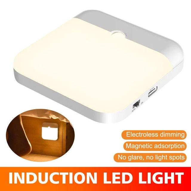LED MOTION SENSOR Night Light Rechargeable Lamp Magnetic Kitchen Stair ...