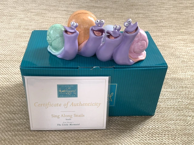 WDCC DISNEY LITTLE Mermaid Snails Sing Along Snails Figurine Box & COA ...