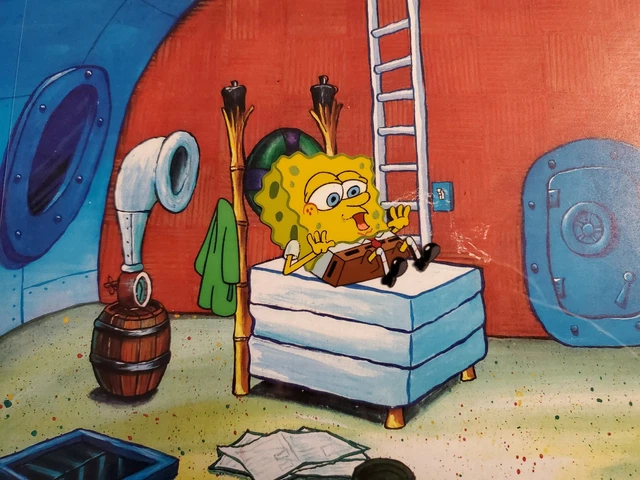 SPONGEBOB SQUAREPANTS ORIGINAL Production Cel Cell Animation Art £287. ...