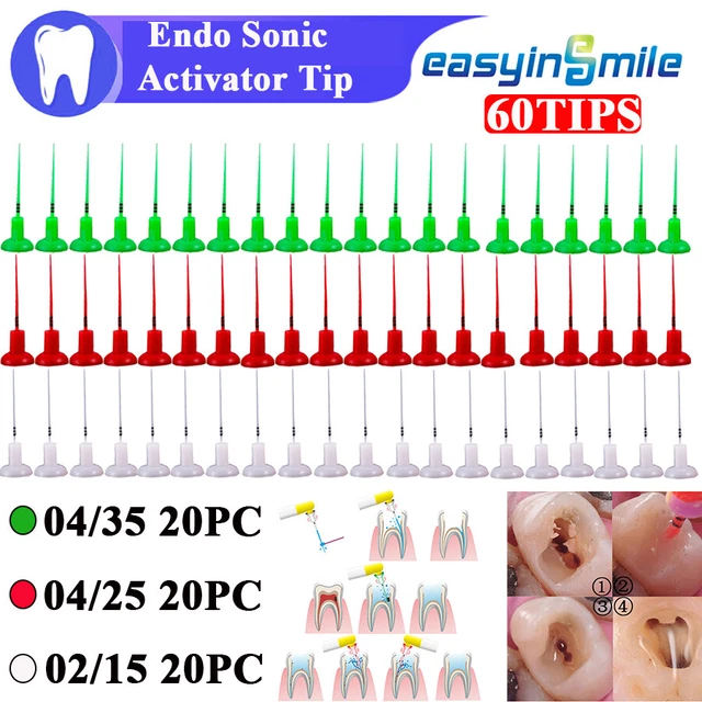 60PCS DENTAL ENDO Sonic Activator Tip Eddy Sonic Irrigator Tips Root ...