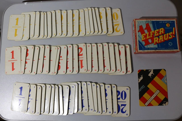 ELFER RAUS ÄLTERES Kartenspiel von Hausser Neustadt b. Coburg retro ...