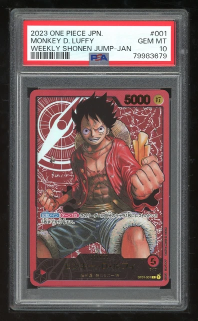 ONE PIECE JAPANESE ST01-001 Promo Monkey Luffy 2023 Shonen Jump PSA 10 79983679 EUR 513,95 ...