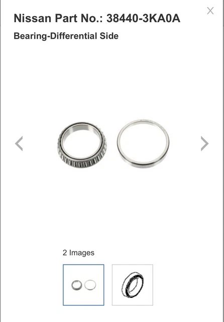 38440-3KA0A NISSAN BEARING, New OEM Nissan Bearing-Differential Side £ ...