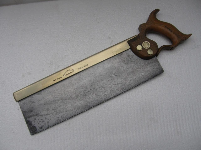 ANTIQUE VICTORIAN ENGLISH BRASS BACK SAW BY ROSS & ALEXANDER LIVERPOOL ...