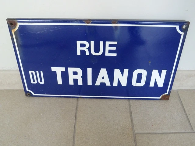 PLAQUE ÉMAILLÉE ANCIENNE RUE DE TRIANON chateau de VERSAILLES old enamel EUR 150,00 - PicClick FR