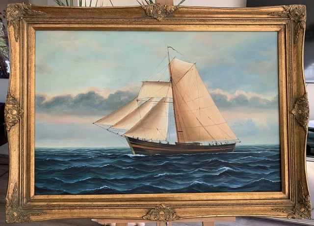 ÖLGEMÄLDE MARITIM KAPITÄNSBILD Öl auf Leinwand handgemalt 105x 75 cm EUR 425,00 - PicClick DE