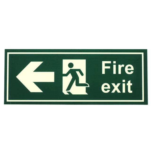 FIRE SAFETY EXIT Sign Warning Guidance Signage Luminous for Stairway ...