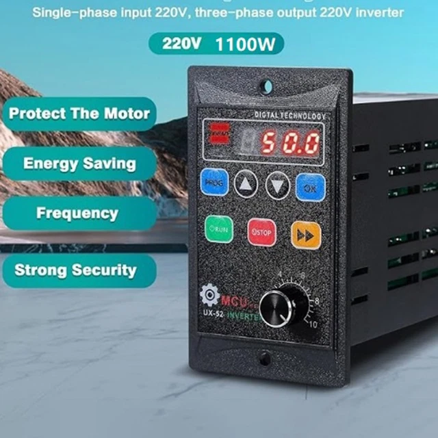 ADJUSTABLE MOTOR POWER 1.1kW VFD Over-voltage Protection Over-current ...