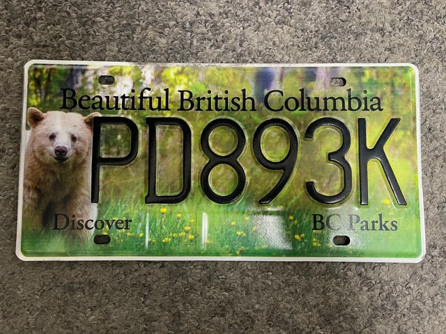 BC LICENSE PLATE, British Columbia Parks Plate, Kermode Bear! $34.33 ...