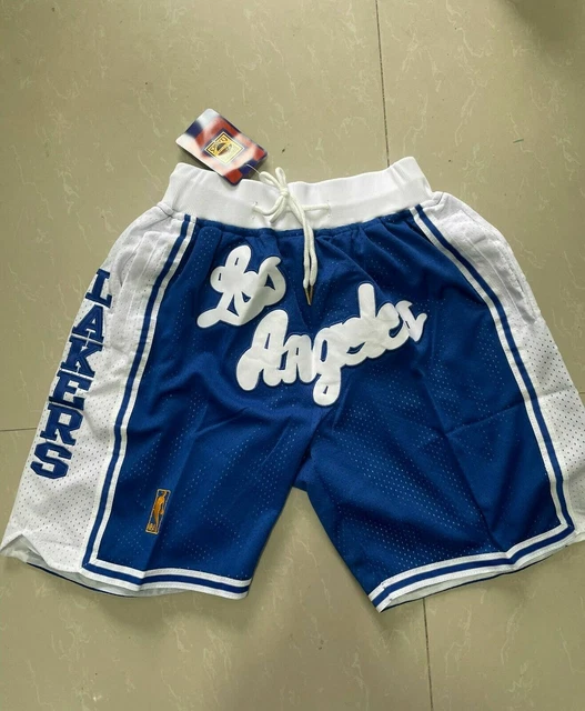 RETRO 96 97 Gold Logo Los Angeles Lakers Basketball Shorts Stitched ...