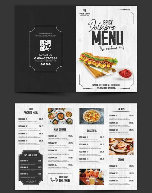 TAKEAWAY RESTURANT MENU A5-A4 Menu Covers For Resuratnt/Bar/Takeaway ...