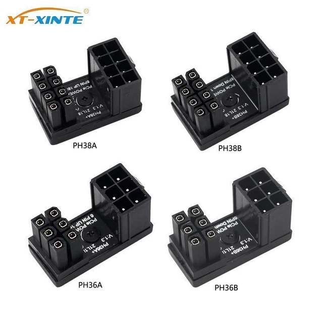 GPU PCIE 6-POLIGE 8-polige Buchse zu männlichem 180-Grad-Winkel-Stecker ...