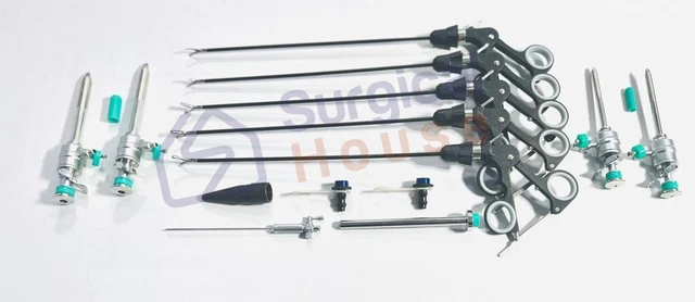 LAPAROSCOPIQUE CHIRURGIE SET Endoscopie Instruments Chirurgicaux 14pc ...