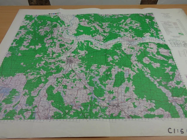 WW2 US ARMY Map of GERMANY entitled "GUBEN" (+ FURSTENBERG, CROSSEN etc ...