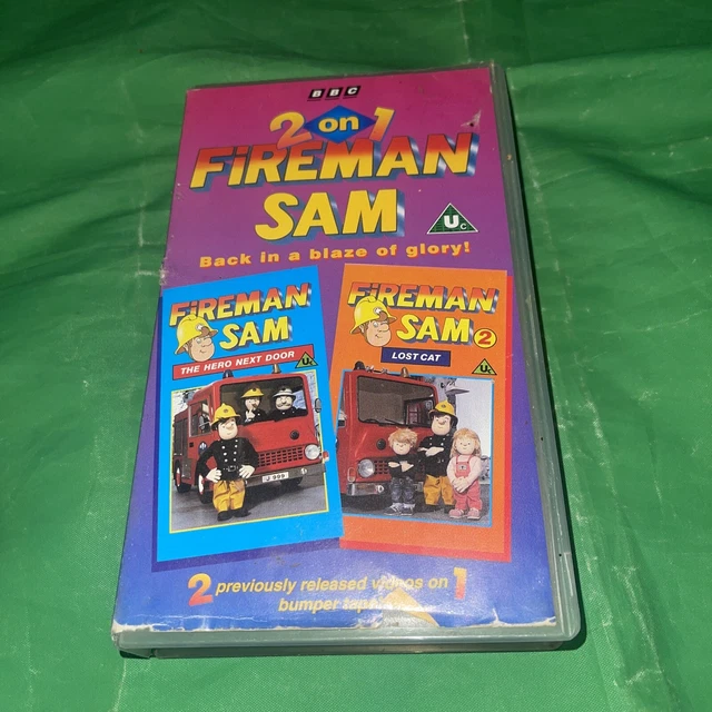FIREMAN SAM 2 On 1 Bbc Video Hero Next Door Lost Cat Pal Vhs Video Kids ...