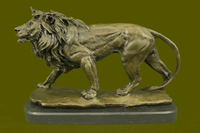 EXTRA LARGE SCULPTURE Africain Lionne Lion Vie Sauvage Animal Bronze ...