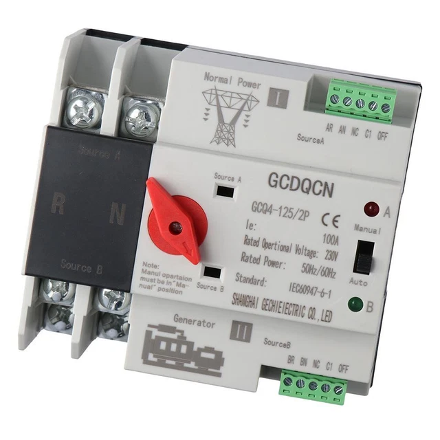 DIN RAIL TYPE ATS 100A Automatic Transfer Switch, PZ30 Power ...