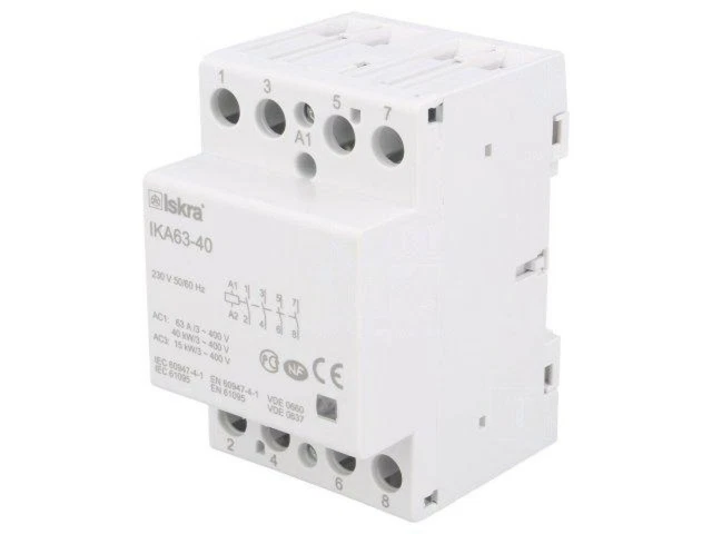 DIN RAIL CONTACTOR 63a 4 poles coil 230vac-iskra £55.51 - PicClick UK