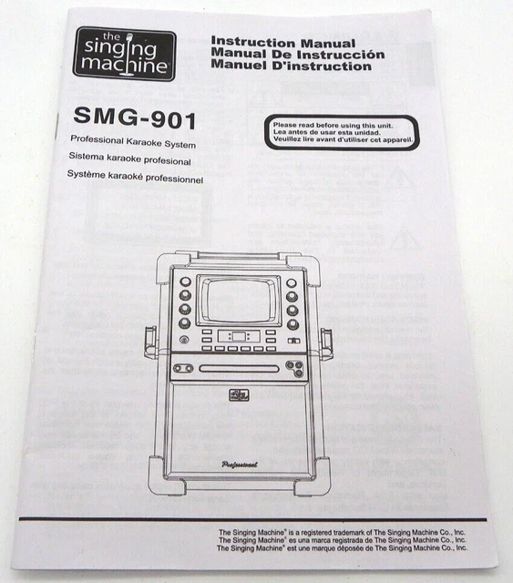 VINTAGE THE SINGING Machine SMG-901 Instruction Manual In French ...