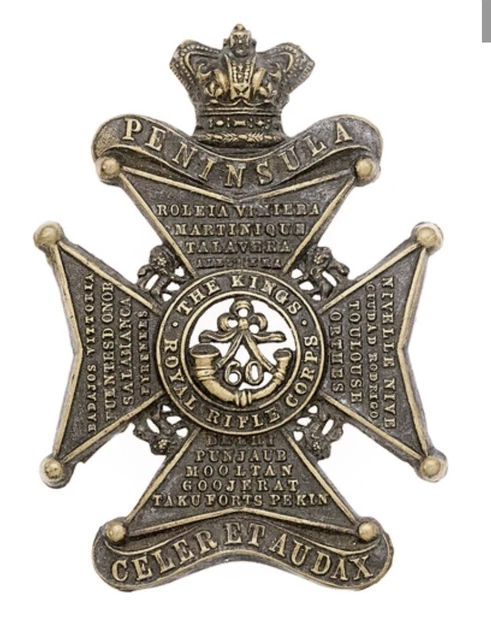 60TH KINGS ROYAL Rifle Corps Cap Badge QVC ANTIQUE 1874 -1881 £64.95 ...