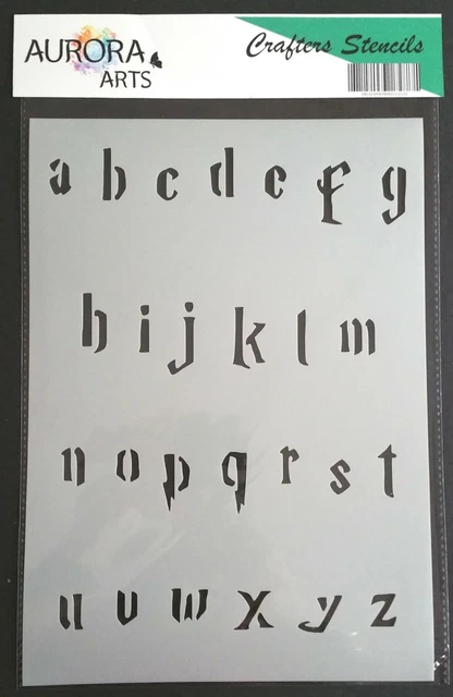 STENCIL BY AURORA Arts A5 Harry potter alphabet Lower 190mic Mylar ...