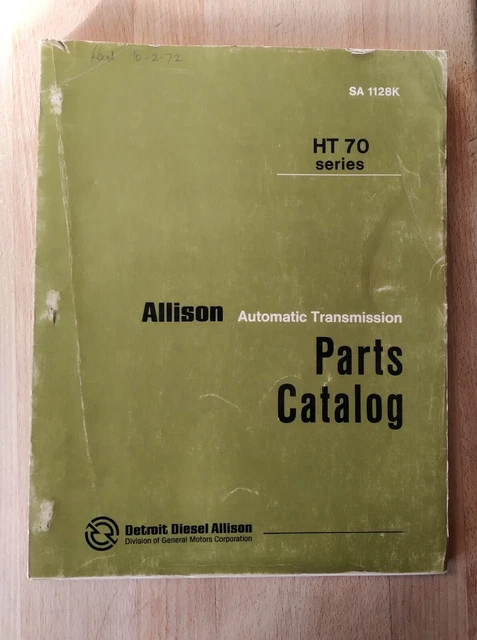 ALLISON AUTOMATIC GEARBOX Parts List For Ht70 Series £10.00 - PicClick UK