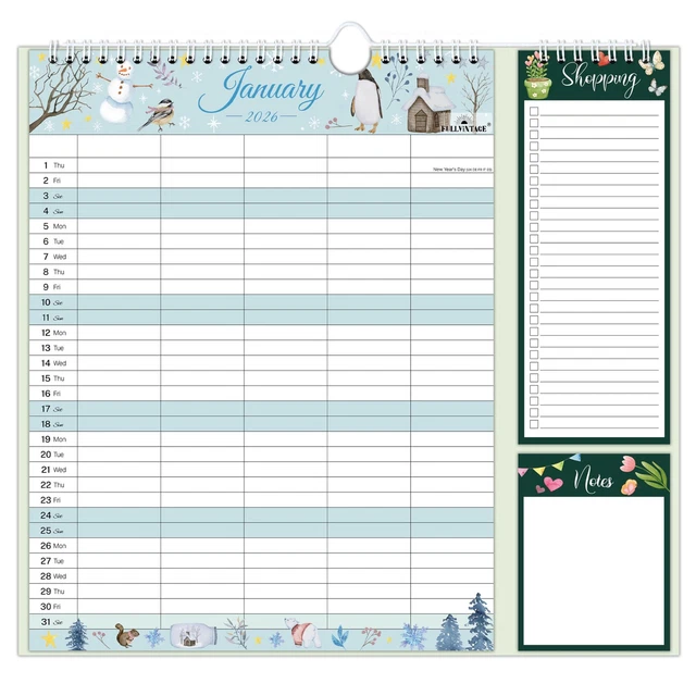 2026 CALENDAR - Family Calendar 2026 from Jan. 2026 - Dec. 31cm x 29cm ...