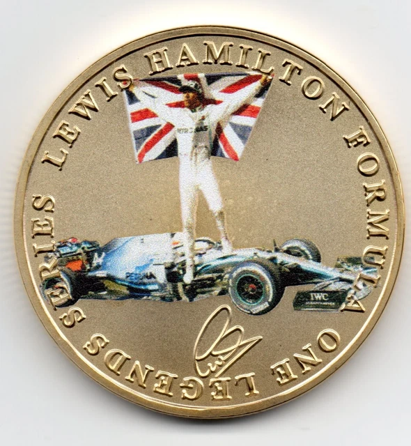 AYRTON SENNA LEWIS Hamilton Gold Coin Signed Formula One Drivers Sports ...