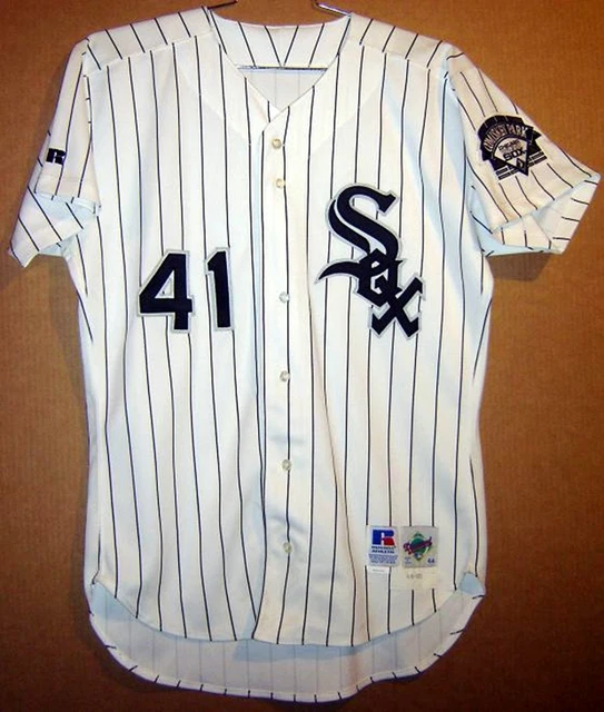 1995 MAILLOT CHICAGO White Sox Bill Simas Porté À Rayures Blanches #41 ...
