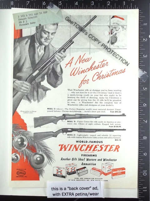1953 AD FOR Winchester Model 12 shotgun 70 61 rifle Western Super X ...